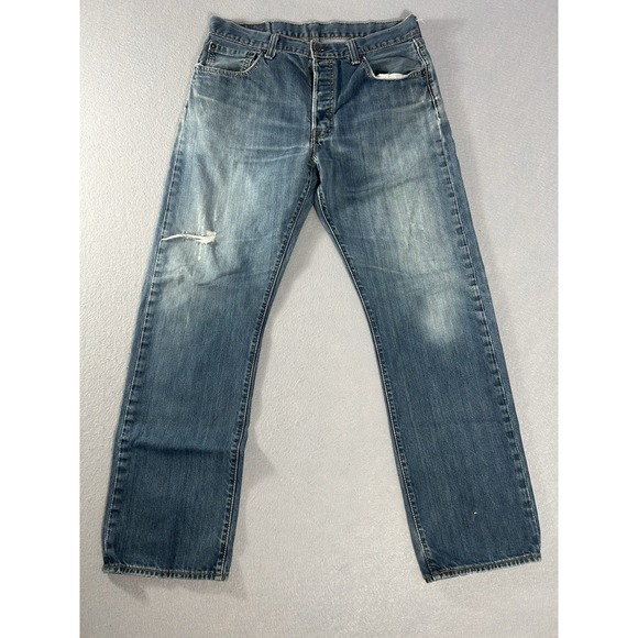 Levi's | Jeans | Levis Jeans Mens 34x32 5 Blue Distressed Straight Leg ...